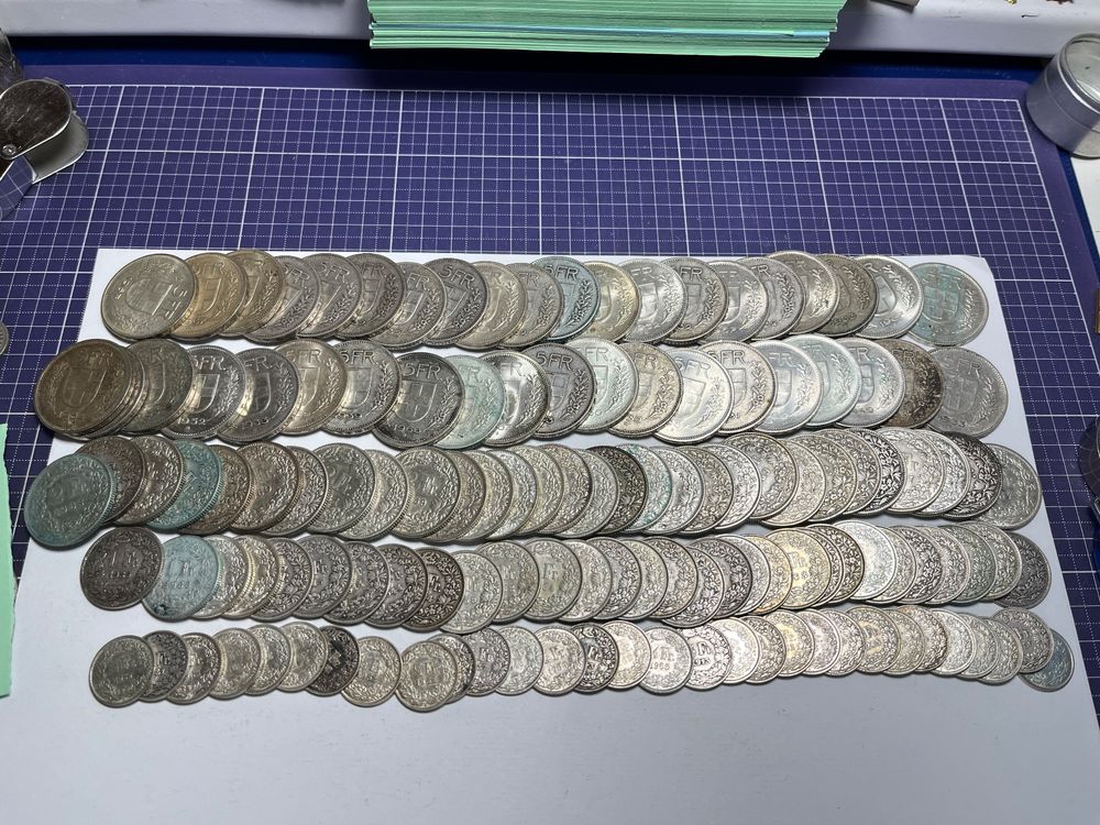 1‘125 Gramm Schweizer Silbergeld (Gebraucht) in St. Peterzell für CHF 666 – mit Lieferung auf ...