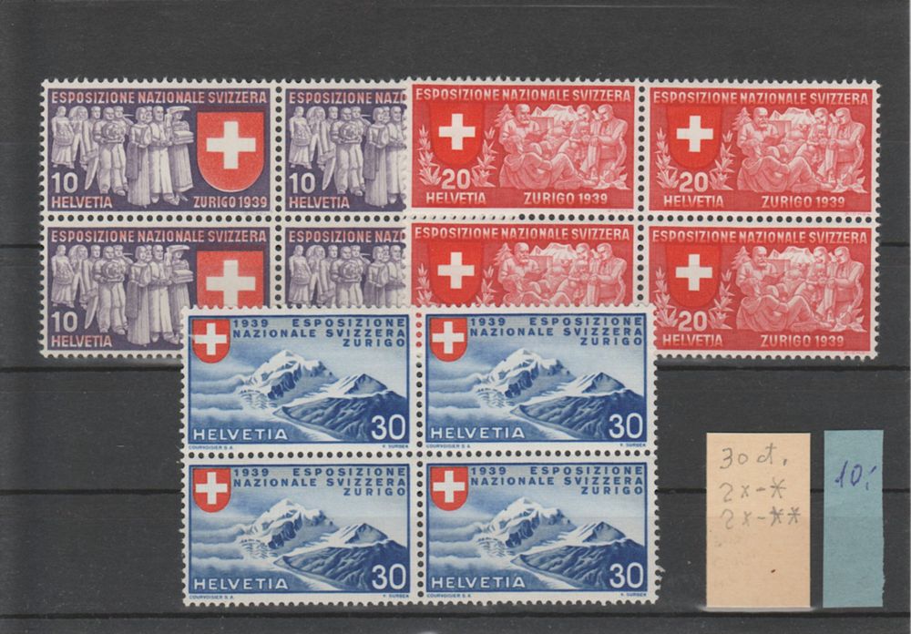1939 Exposition nationale suisse Série complète Italien ⊞ ★★ | Kaufen auf Ricardo