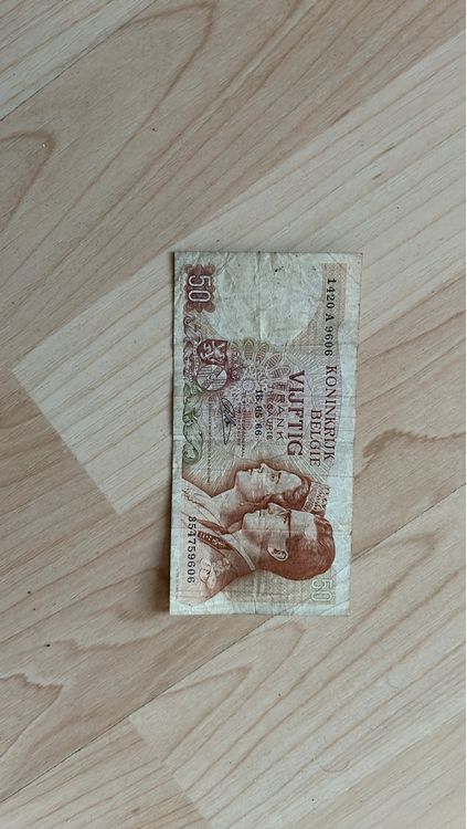 Vintage Belgian 50 Franc Banknote 1966 | Kaufen auf Ricardo