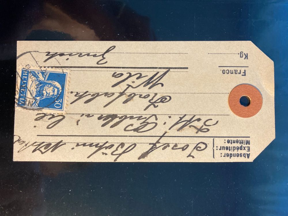 Schweiz 1930 Paketkarte 30 Rp. Tellkopf Netstal Wila (Gebraucht) in Liestal für CHF 2 – mit ...