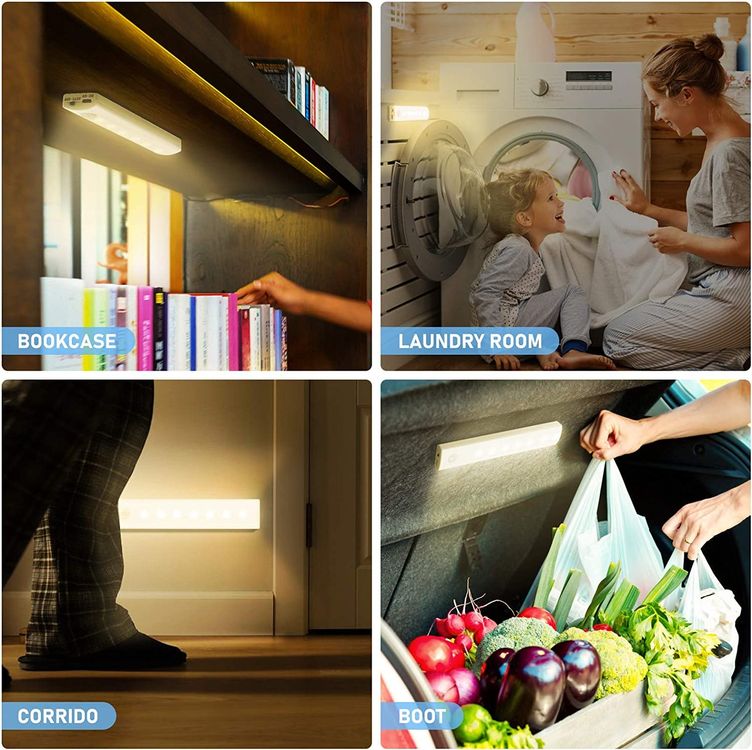 3x LED Sensor Licht mit Bewegungsmelder Schranklicht Magnet (Neu und originalverpackt) in ...