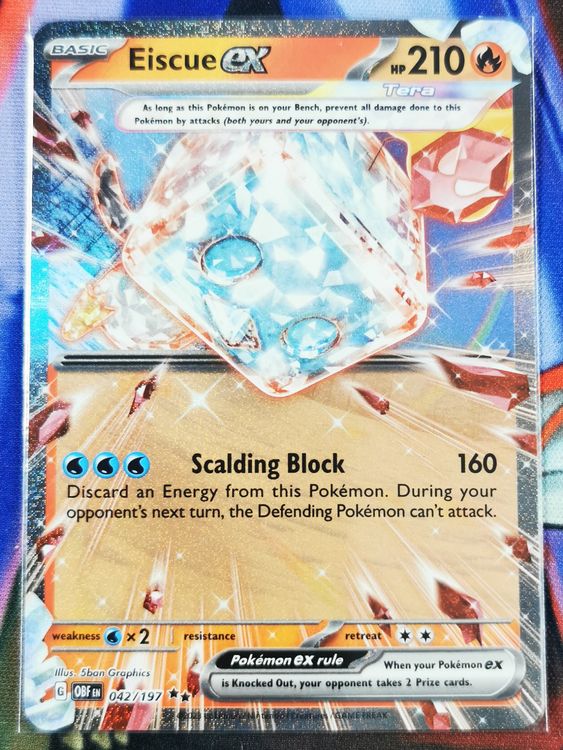 Double Rare Pokemon Eiscue Ex Tera Pokemon Card - 042/197 Double Rare ...