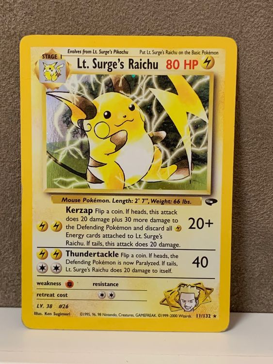 Lt. Surge's Raichu Holo Gym Challenge ENG Pokemon 11/132 | Kaufen auf ...