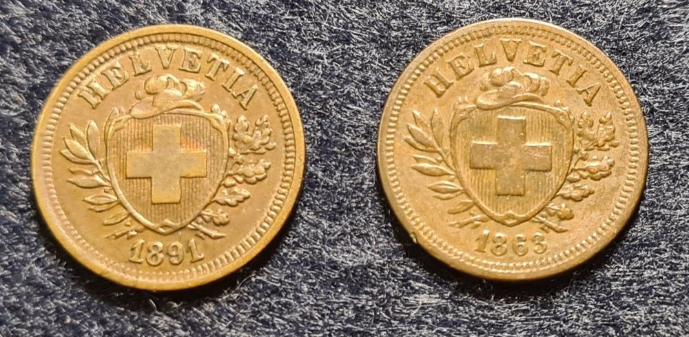 1 Rappen 1863 und 1891 Top Qualität (Gebraucht) in Luzern für CHF 430 – mit Lieferung auf ...