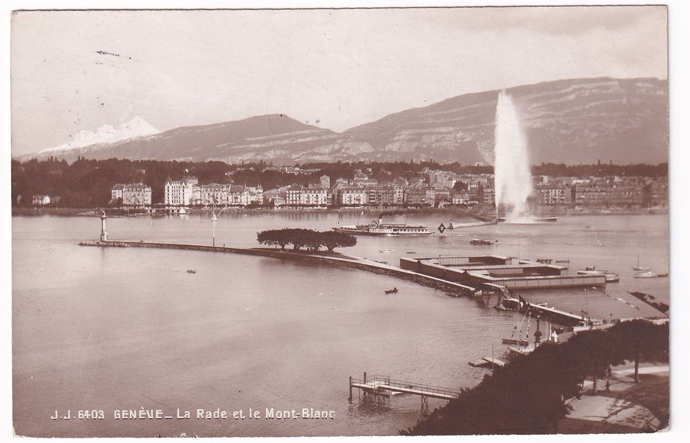 Genève la rade et le Mont-Blanc (6403) 1916 (Gebraucht) in Cormoret für CHF 1 – mit Lieferung ...