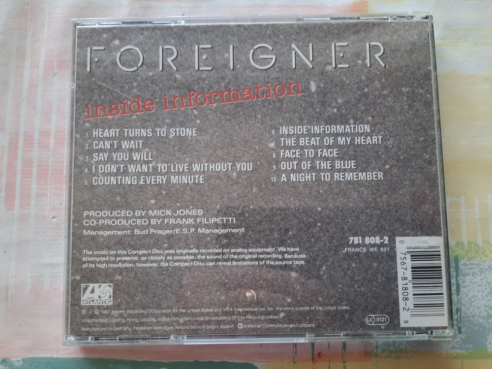 CD Foreigner - Inside information | Kaufen auf Ricardo