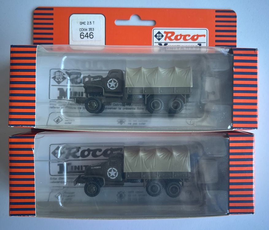 2 Stk. Roco H0 646 GMC CCKW 353 2,5 ton 6x6 Truck (Neu und ...