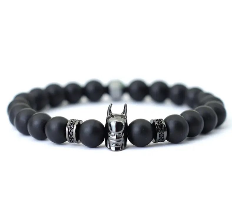 Cooles Batman Armband 19.5cm aus Onyx und Hämatit Kristallen (Neu und ...
