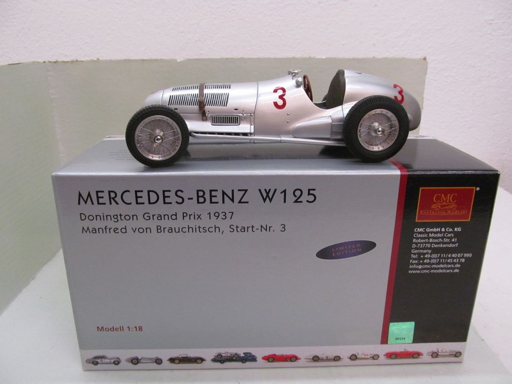 MERCEDES-BENZ W125 DONINGTON 1937 CMC M-115 1:18 (Neu (gemäss Beschreibung)) in Grueningen für ...