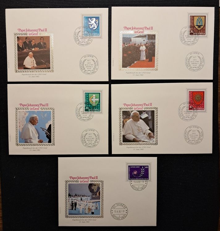 5 X SENDERBRIEFE - PAPST JOHANNES PAUL II IN GENG - GENEVE (Gebraucht ...