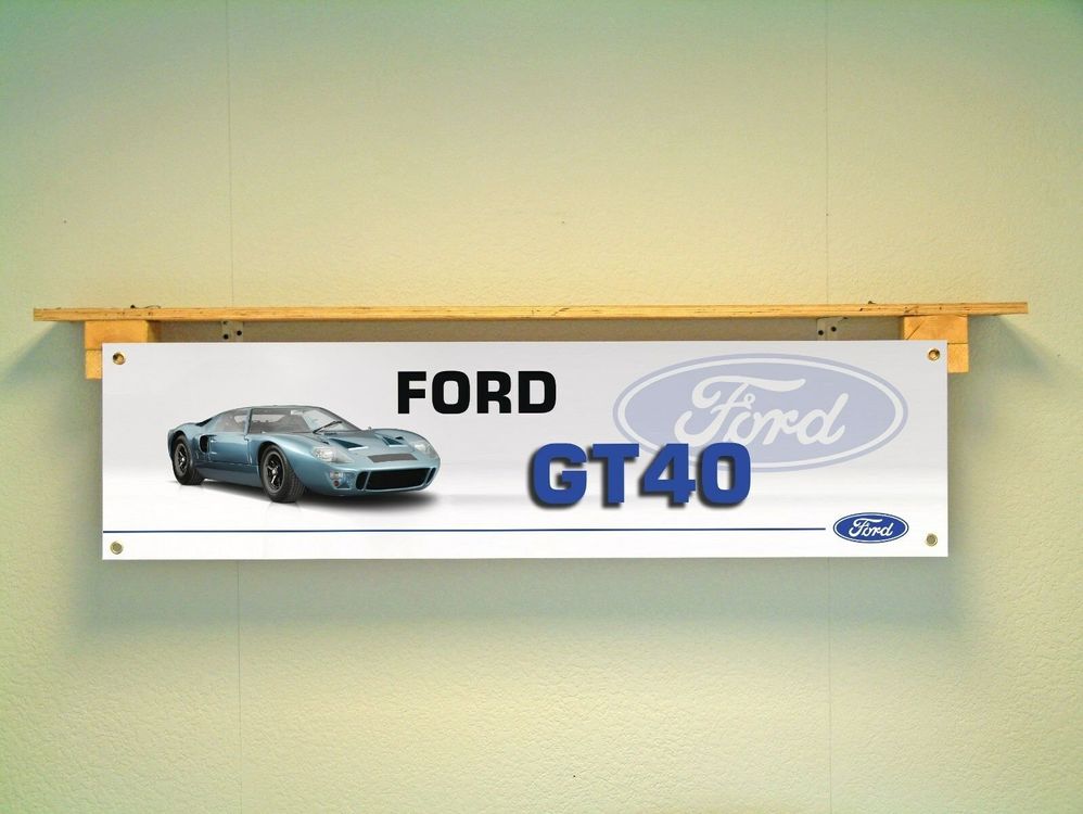Ford GT40 BANNER Auto Werkstatt Garage Retro Motorsport (Neu (gemäss ...