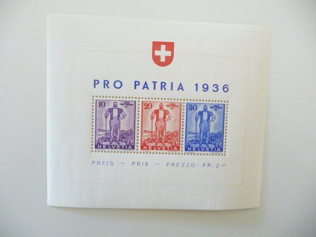 1936 Sonderblock Pro Patria W8 (Neu (gemäss Beschreibung)) in Kloten für CHF 14 – mit Lieferung ...