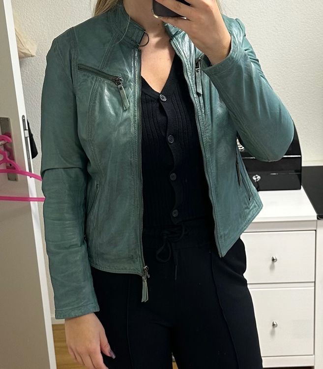 Lederjacke Turkis Damen