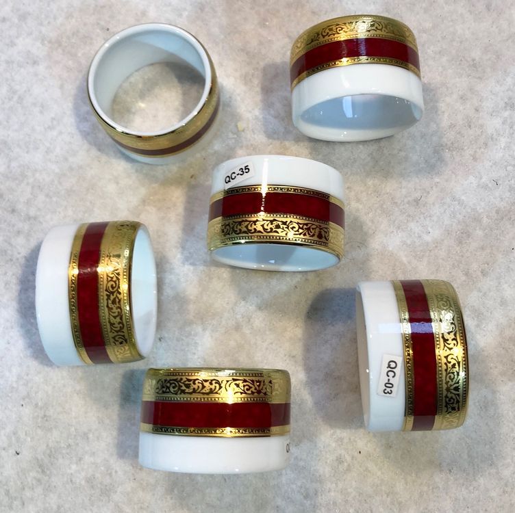 Rond de serviette porcelaine / 6 Serviettenringe aus Porzell | Kaufen ...