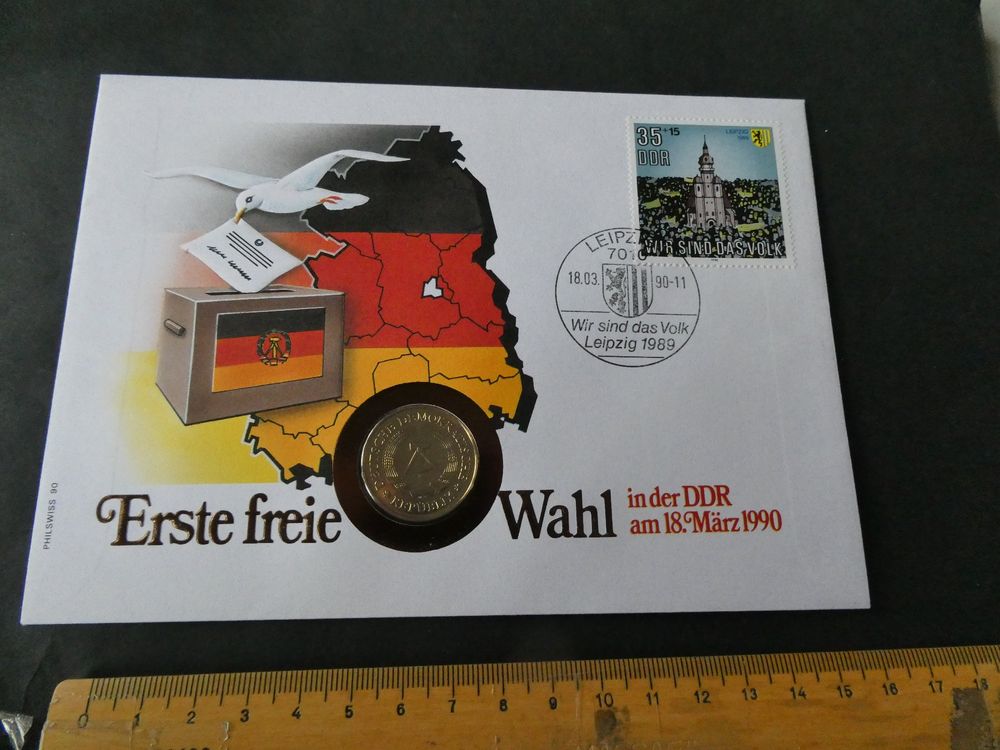 DDR 1982, 1 Mark unzirkuliert, Münzbrief (Neu (gemäss Beschreibung)) in Hinterforst für CHF 2 ...