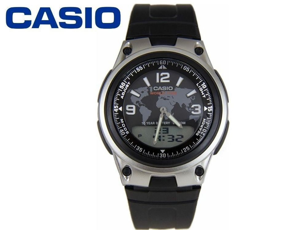 Casio Digital und Analoguhr | WorldTime AW-80-1A2VDF Black | Kaufen auf ...