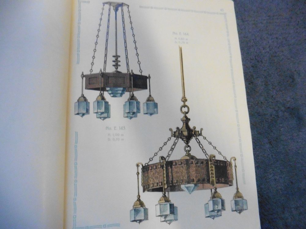 Jugendstil-Lampen,Muster-Katalog,Messing,Glas,Leuchter,1900 (Gebraucht ...