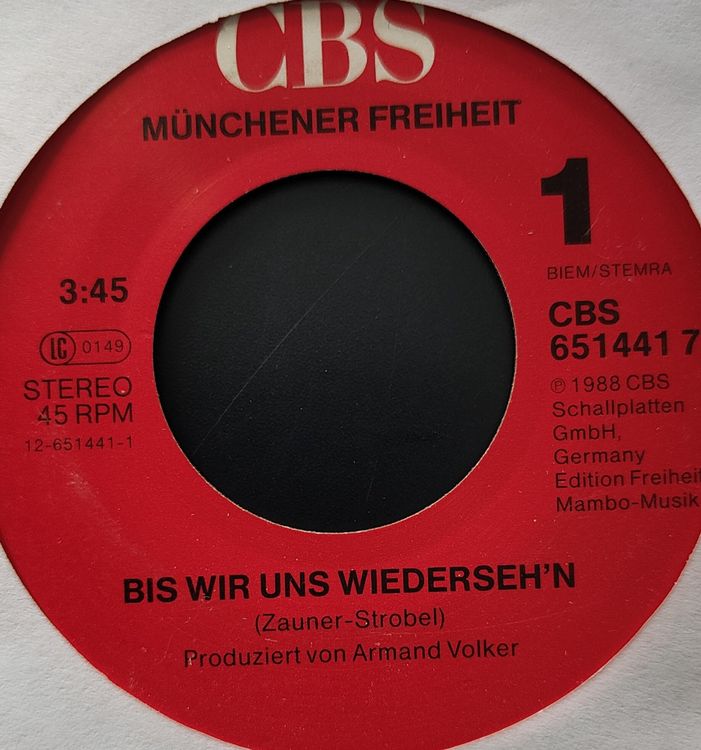 Vinyl-Single Münchner Freiheit - bis wir uns wiederseh'n (Gebraucht) in ...