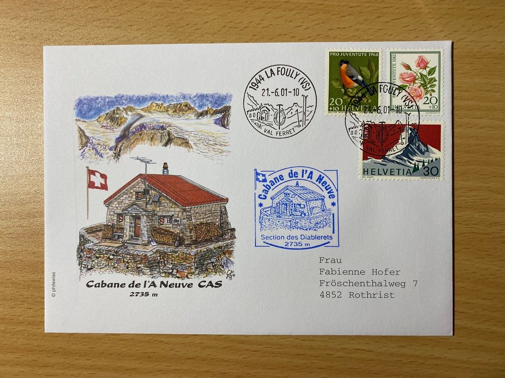 Cabane de l' A Neuve CAS Section des Diablerets Sonderbrief | Kaufen ...