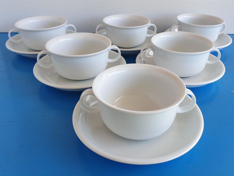 Thomas Trend Weiss, 6 Bouillon Tassen mit Unterteller (Neu (gemäss ...