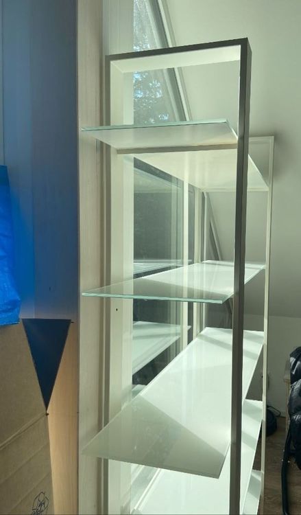 Interio Regal Weiss Metal & MilchGlass Wohnzimmer oder Büro | Kaufen ...