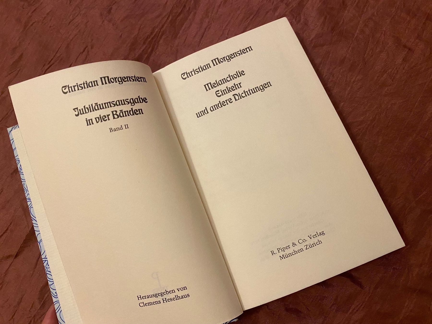 Christian Morgenstern Jubiläumsausgabe Band II 2 Piper 1979 (Gebraucht ...