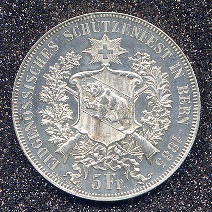 Münze 5 Franken Eidg. Schützenfest "1885" (Gebraucht) in Zug für CHF 85 – mit Lieferung auf ...