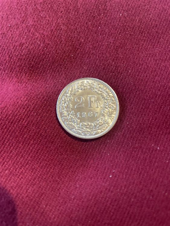 Seltene 2 Franken Münze, Jahr 1967 (Gebraucht) in Wattwil für CHF 7 – mit Lieferung auf Ricardo ...