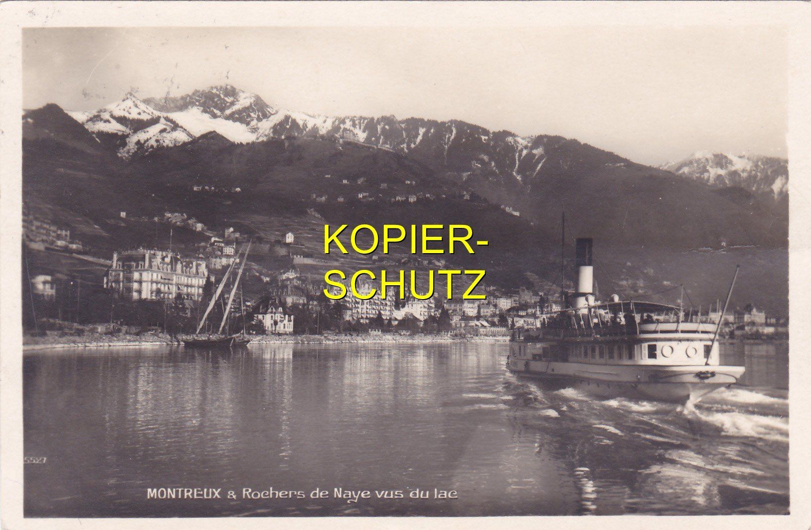 Montreux, vu du lac (mit Dampfschiff) /ar (Gebraucht) in Hombrechtikon ...