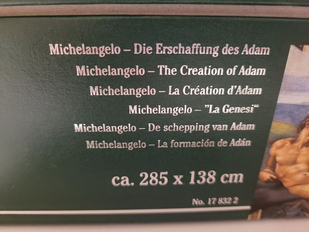 Puzzle 12000 Michelangelo, Erschaffung des Adam, Ravensburge (Gebraucht ...