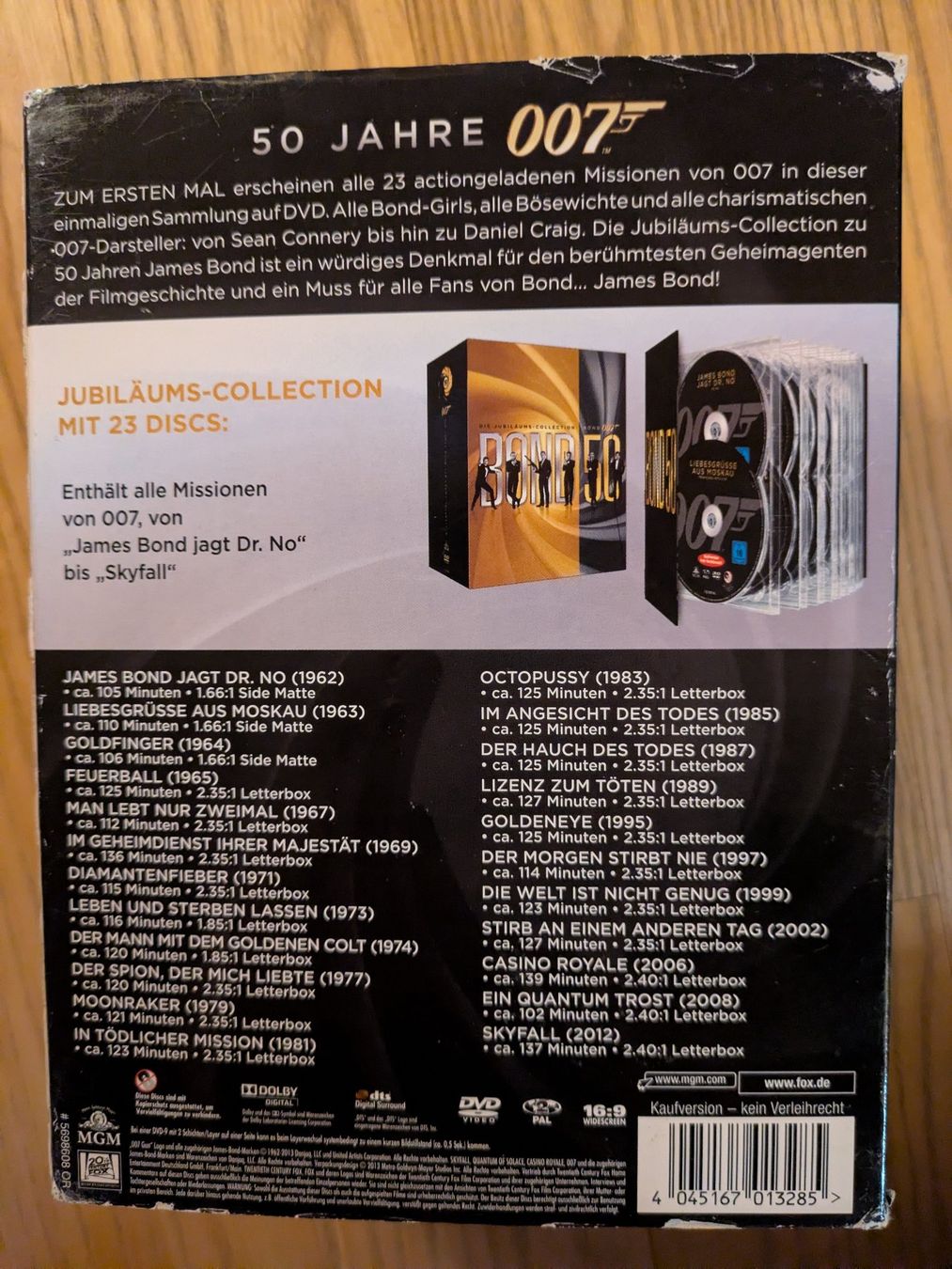 James Bond – Bond 50: Die Jubiläums-DVD-Collection 23 DVD's (Gebraucht ...