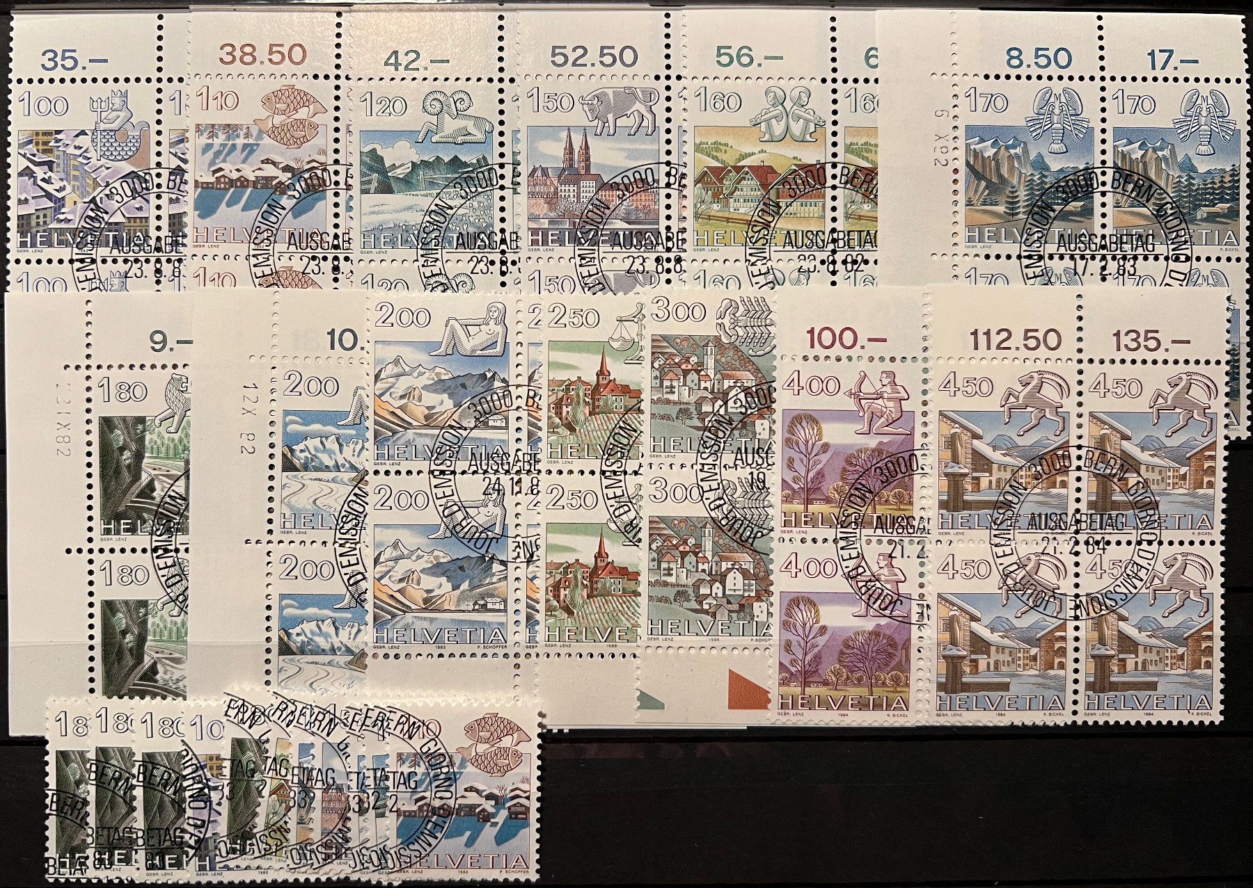 4er Tierkreiszeichen 1982/86 ET-gest. +++ SBK 150.- ab 0.50 (Gebraucht ...