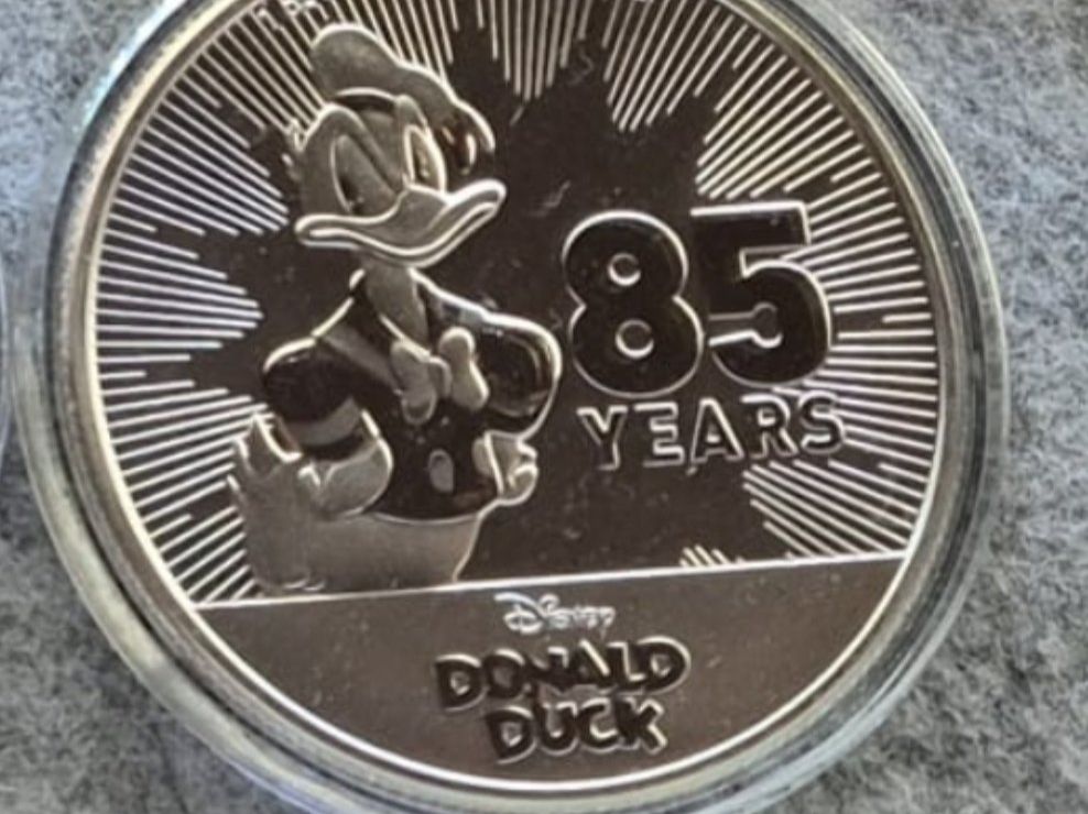 85 DONALD DUCK JAHREN JUBILÄUM 1 OZ UNZE SILBER 2019 (Neu und ...