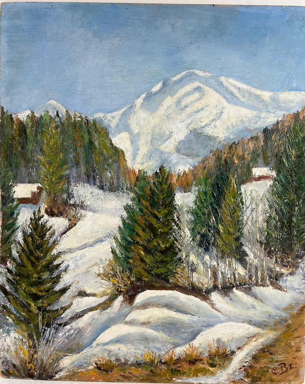 Alpine Landschaft gemälde Signiert. | Kaufen auf Ricardo