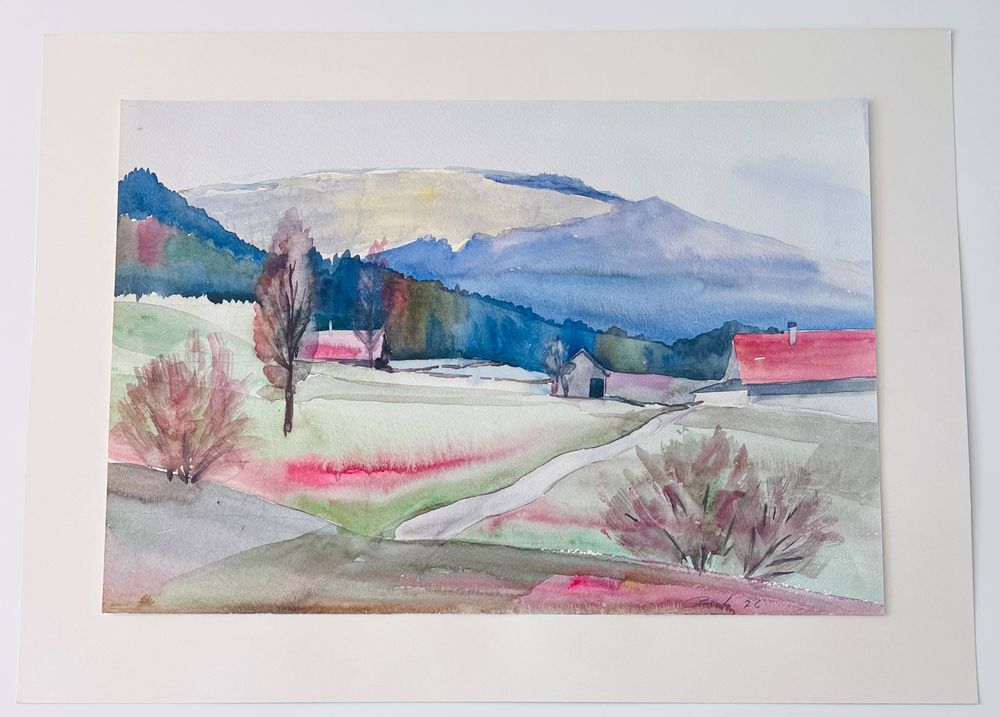 Otto BECK (1950) Landschaft Aquarell Signiert Datiert | Kaufen auf Ricardo