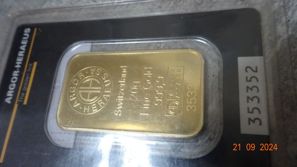 GoldGoldbarren 20 Gr. Gold 999,9 Argor | Kaufen auf Ricardo