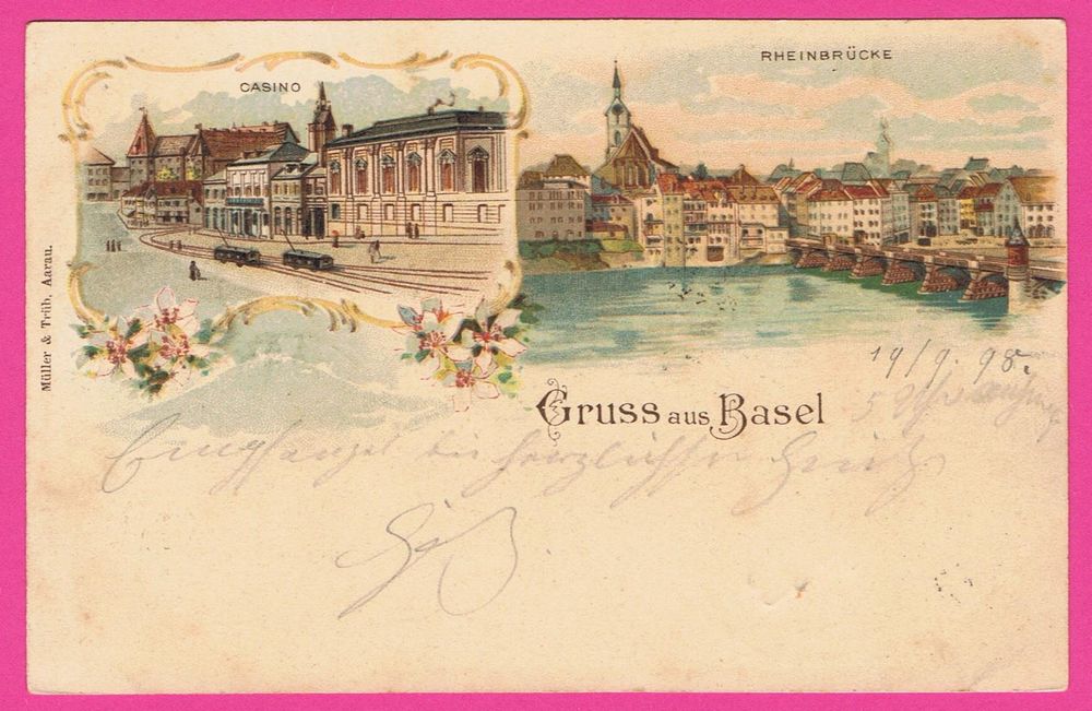 Gruss aus Basel gel 1898 2-Bild Karte | Kaufen auf Ricardo