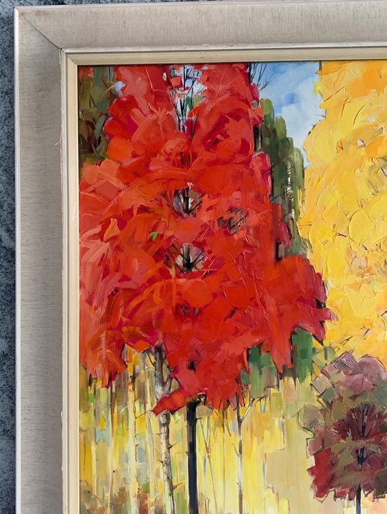 F.Götz Farbenfrohes Gemälde | Kaufen auf Ricardo