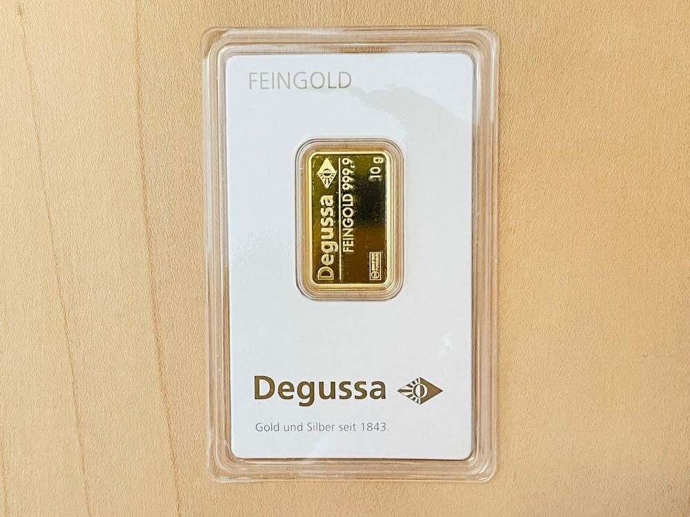 10g Degussa - Feingold - Goldbarren (Neu und originalverpackt) in Weinfelden für CHF 1230 – mit ...