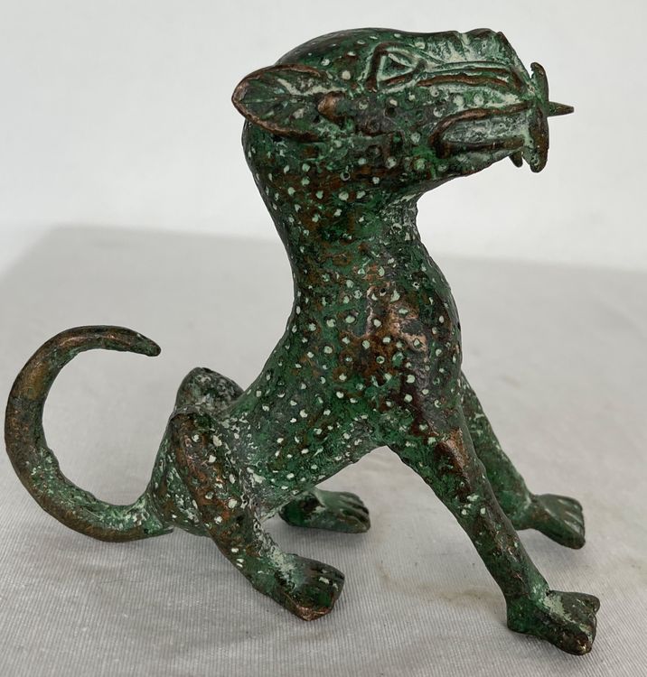 feiner alter Leopard Bronze Benin Höhe 11 cm | Kaufen auf Ricardo