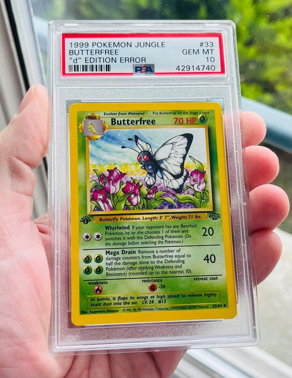 PSA 10 - ERROR “d” FIRST 1ST EDITION Butterfree Pokemon 1999 | Kaufen ...