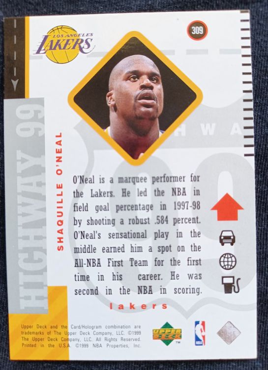 NBA Shaquille O'Neal 'Highway 99' Slam Dunk LA Lakers Card | Kaufen auf ...