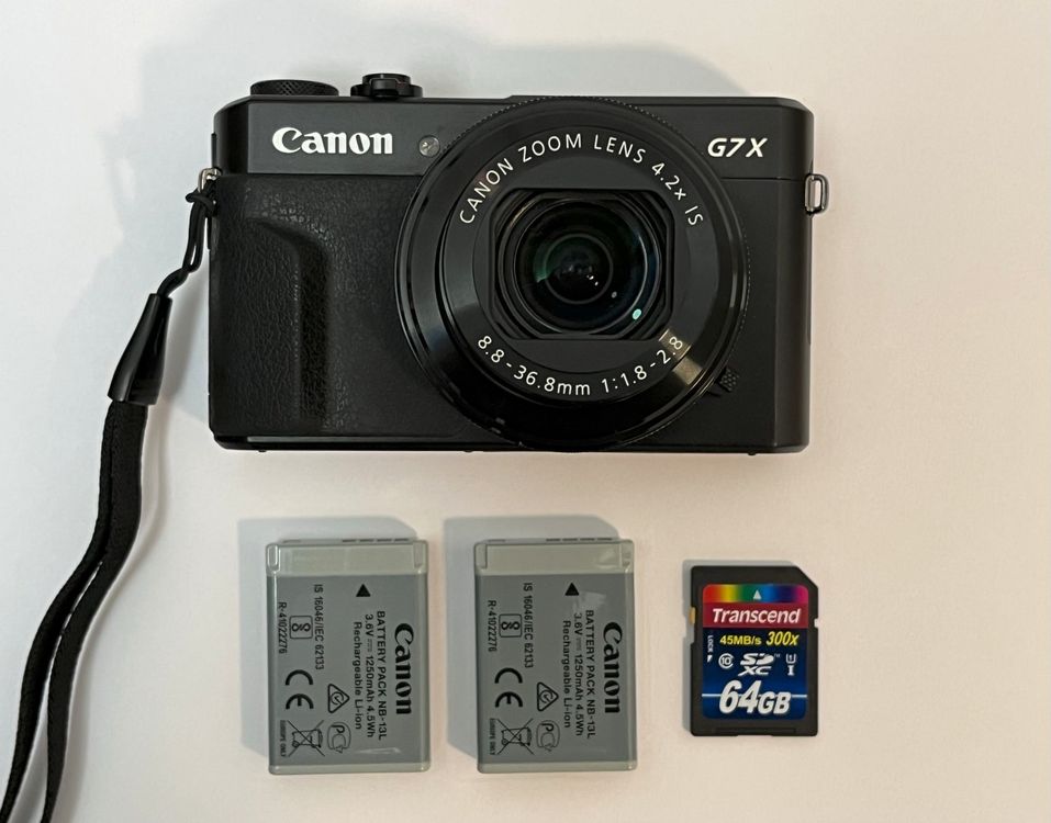 Canon G7X Mark II mit Zubehör: 2x Akku, SD-Karte, Tasche (Gebraucht) in ...