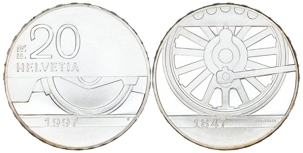20 Franken Gedenkmünze "150 J. Schw. Bahnen" 1997. Ab 1 | Kaufen auf Ricardo