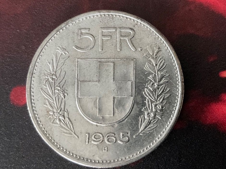5 Franken 1965 B - CH Silbermünze - Top Zustand (Gebraucht) in Münchenstein für CHF 10 – mit ...