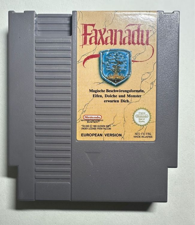 Nintendo NES Faxanadu PAL European Version Original Modul Kl (Gebraucht ...