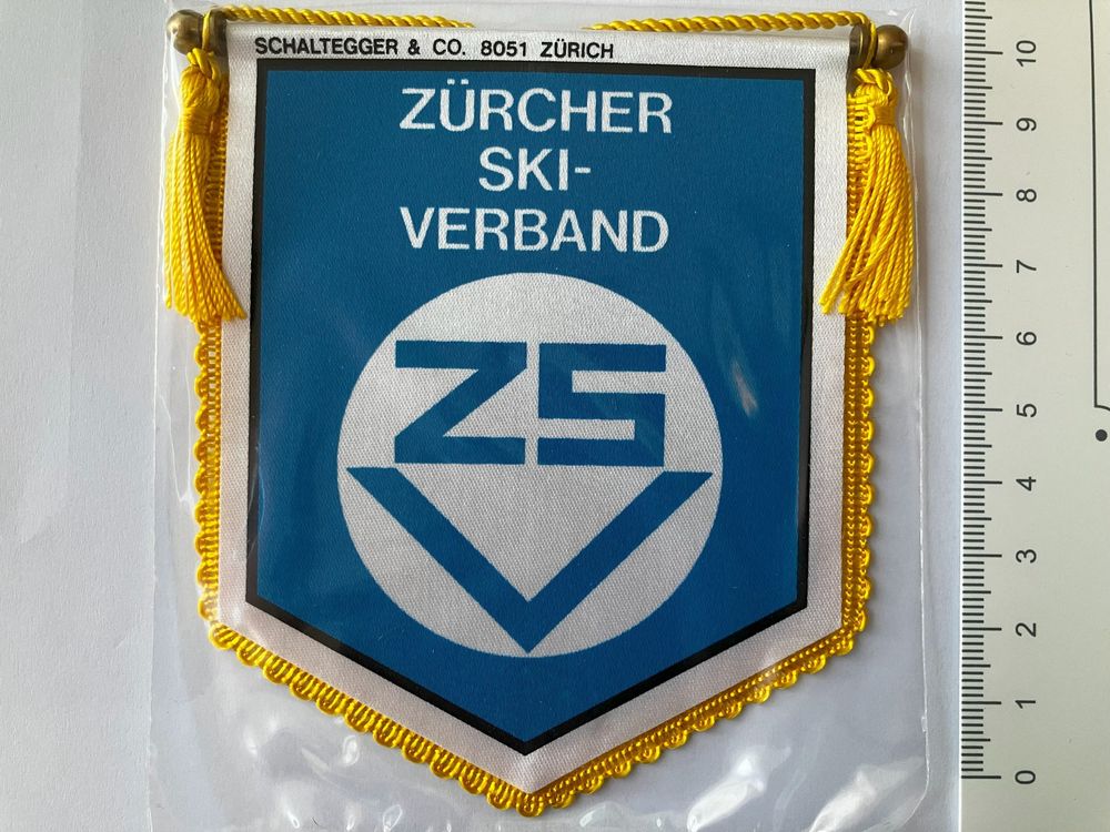 Vintage Fanion/Wimpel ZSV ZÜRCHER SKI-VERBAND (Neuf avec emballage d ...