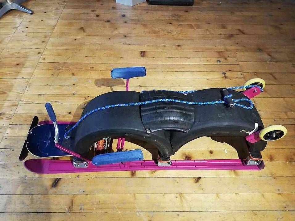 Kunstidee Carving Lenkbar-Schlitten Rodel Zweierbob (Gebraucht) in Kriens für CHF 100 – nur ...