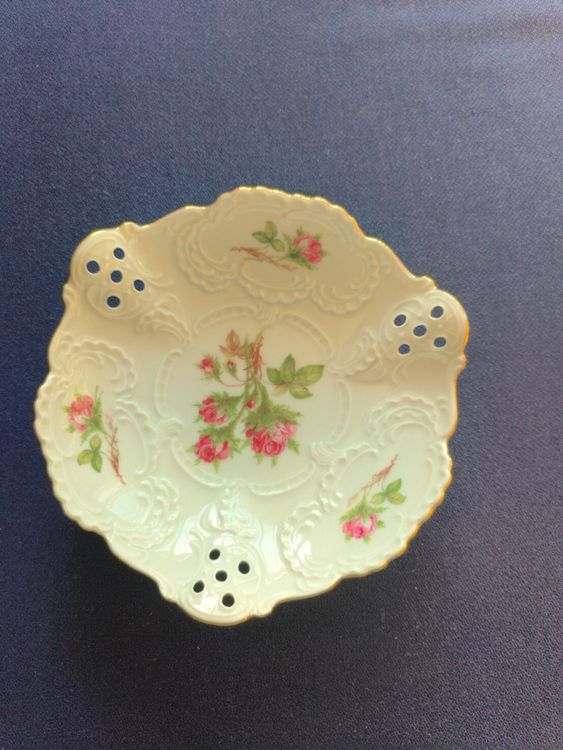 Lindner Kueps Bavaria Porcelain Dish Rose Gold Trimmed Delic (Gebraucht ...