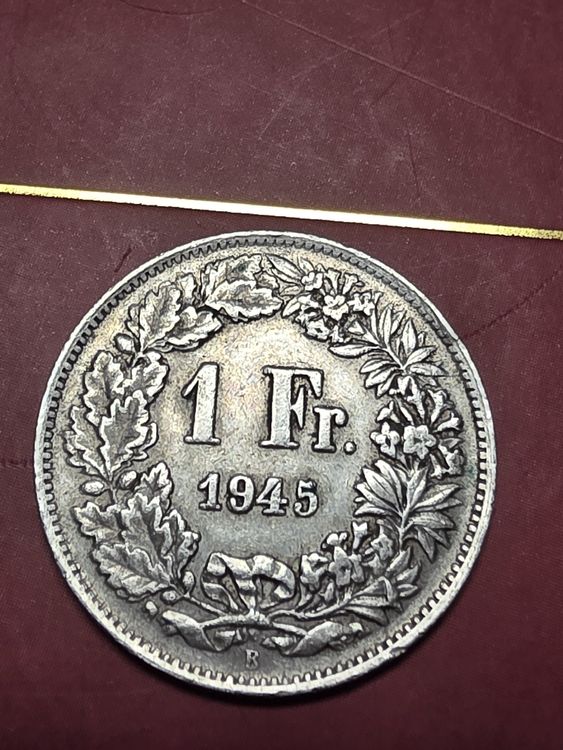 Schweizer 1 Fr. Silbermünze 1945 (Gebraucht) in Dotnacht für CHF 3 – mit Lieferung auf Ricardo ...